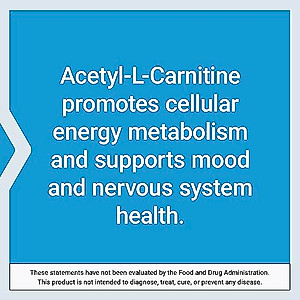 Life Extension Acetyl-L-Carnitine, Acetyl-L-Carnitine, vitamin C, Brain, mood & nerve health, cellular energy, 3-month supply, Gluten-Free, Non-GMO, Vegetarian, 100 Capsules