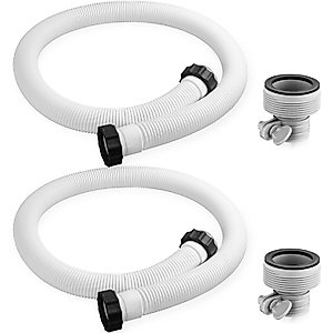 2 Pcs 1.5 Inches Accessory Pool Hoses for Above Ground Pool 59 Inches Long Replacement Hose Pool Hose Filter Pump Hose Accessories with 2 Type B Hose Adapters for Pool Saltwater Systems