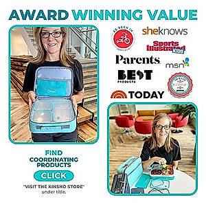 Stainless Steel Bento Lunch Box for Adults Kids with Insulated Bag and Ice Pack, Set of 3 Large Leakproof Meal Prep Food Containers for Men or Women, Lunch-Boxes for Work or School, 42 oz Teal Blue