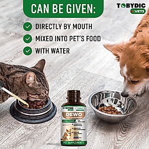 Tobydic Broad Spectrum Herbal Medicine with Probiotic for Cats & Dogs - Prevention & Treatment Helps to Remove Toxins and Parasites -Medication & Supplement Drops - Made in USA