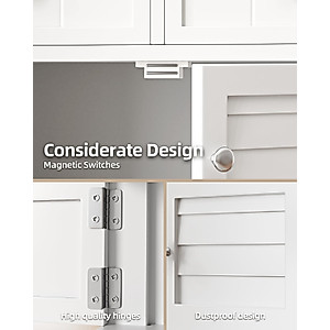 Knowlife Console Table with 2-Door Cabinet & 2 Drawers, Sofa Tables, Entryway Table with Storage Shelf, Coffee Bar Buffet Sideboard for Kitchen, Hallway, Dining, Living Room, White