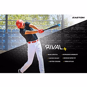 Easton | RIVAL+ Piped Baseball Pant | White/Navy | Youth | Small