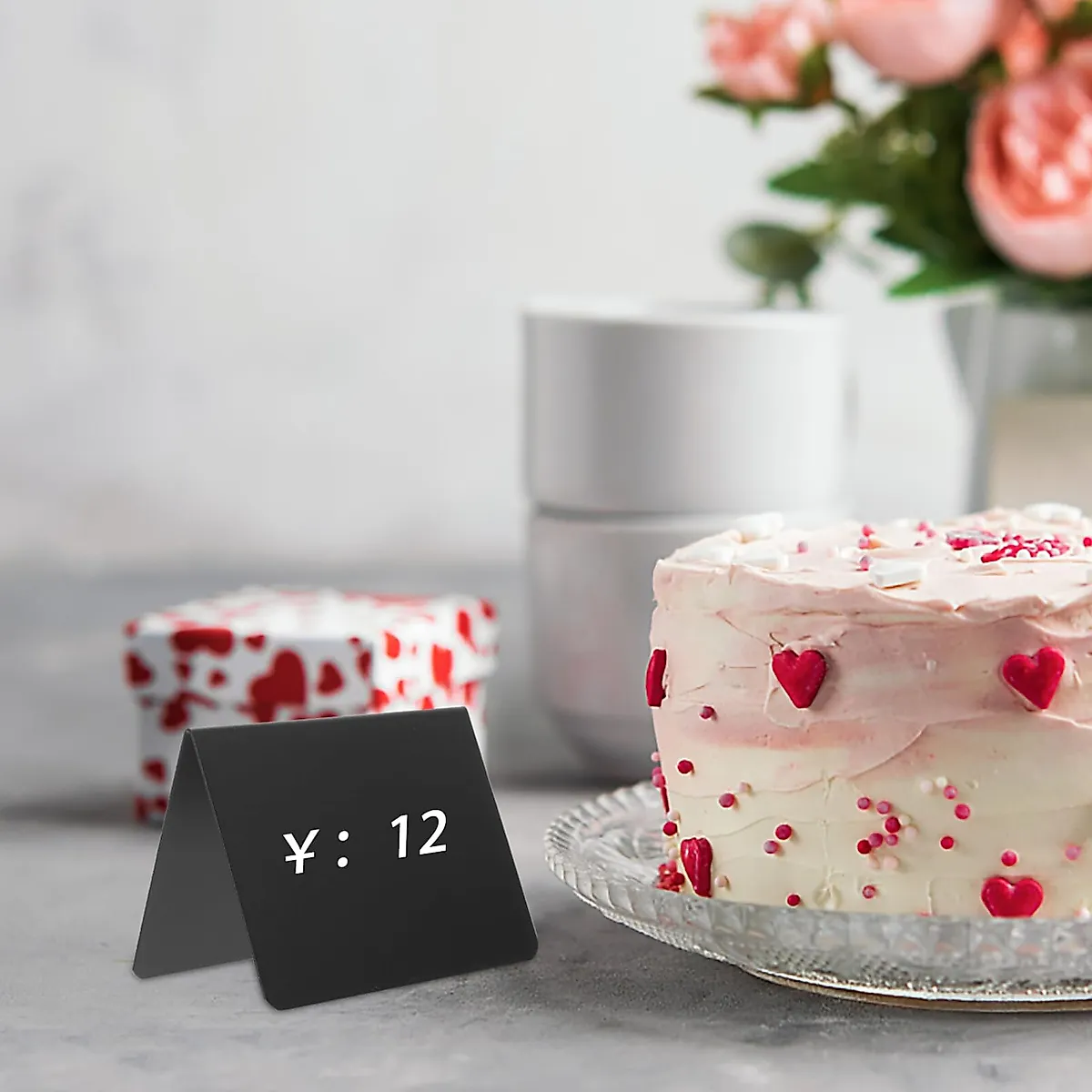 1 Set Desktop Cake Dessert Label Card Standing Memo Board Mini Chalkboard Signs for Food Small Blackboard Chalk Board Sign Board Table Chalkboard Sign Message Board for Shop