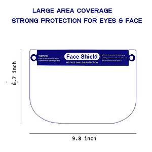 VINMEN 10 Pack Kids Anti-Fog Face Protective | Protective Corrosion-Resistant Lens, Lightweight Transparent Safety Covering with Elastic Band | for Children (blue)