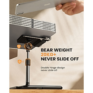 LISEN Cell Phone Stand Tablet Stand Holder [Never Tip Over] iPad Stand for Desk iPad Stands and Holders for Desk Compatible with All Tablets & Smartphones