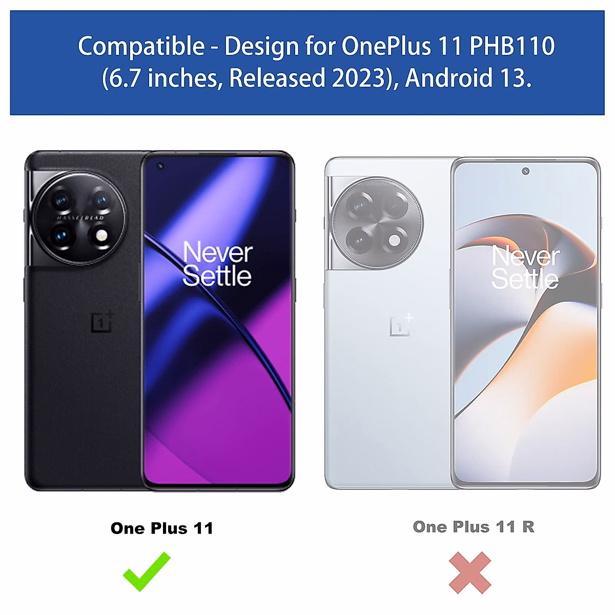 Ailiber for OnePlus 11 Phone Case, OnePlus 11 5G Case Holster with Screen Protector, Swivel Belt Clip, Kickstand Holder, Slim Shockproof Shell Full Body Protective Phone Cover for One Plus 11-Black