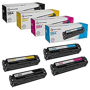 LD Products Remanufactured Toner Cartridge Replacement for HP 125A (Black, Cyan, Magenta, Yellow, 4-Pack)