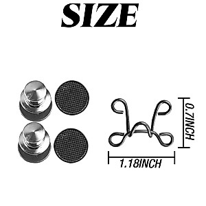 RONYOUNG 60PCS Pant Waist Tightener, Adjustable Waist Buckle Set Jean Buttons for Loose Jeans Pants Clips for Waist Pins No Sewing Brooch Tightening Waistband Tightener for Pants Jeans Skirts (10sets)