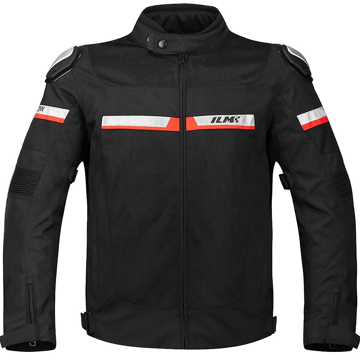 ILM Mesh Motorcycle Riding Jacket CE Armored Alloy Shoulder Pads Breathable for Men Women Model BJK01(Black, Large)