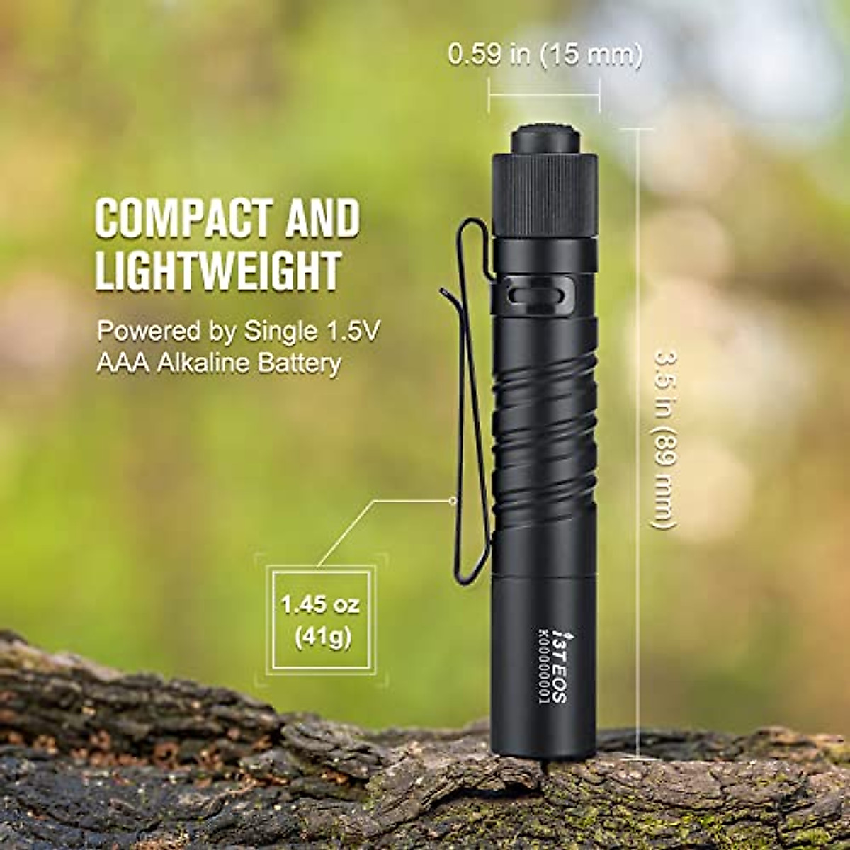 OLIGHT I3T EOS 180 Lumens Dual-Output Slim EDC Flashlight for Camping and Hiking, Tail Switch Flashlight with AAA Battery