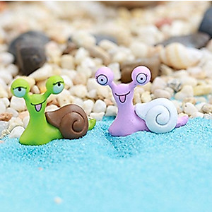 yueton Pack of 10 Garden Ornament Miniature Snail Figurine Resin Craft Fairy Dollhouse Decor Bonsai Plant Decoration
