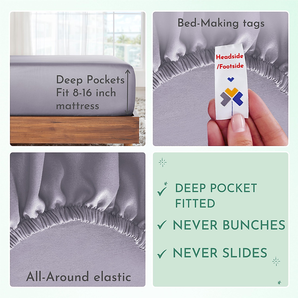 CALIFORNIA DESIGN DEN 5-Star Hotel 600 Thread Count 100% Cotton Sheets Set - Soft & Smooth Queen Sheet Set with Deep Pockets, Quality Beats Egyptian Cotton Claims (Lavender)