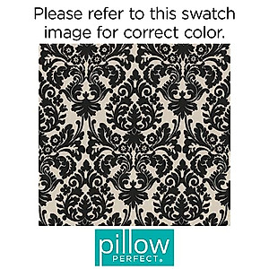 Pillow Perfect Outdoor/Indoor Essence Onyx Lumbar Pillows, 11.5" x 18.5", Black, 2 Count