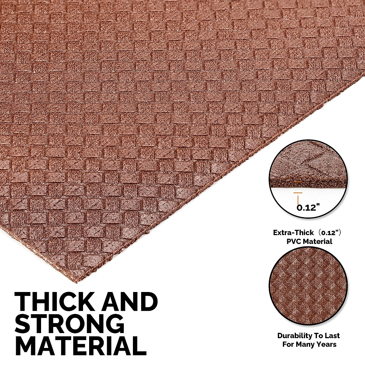 Drawer and Shelf Liner - Truly Non-Slip, Non-Adhesive, Kitchen Cabinet Liners - Heavy, Thick, Durable, Waterproof - Easy Cut to Fit and Protect Any Shelves, Tool Box, Bathroom Surfaces (Brown, 30 FT)