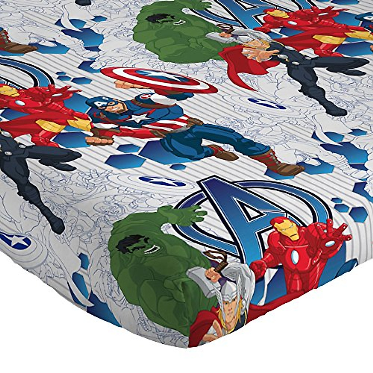Jay Franco Marvel Avengers Blue Circle Bed Set, Twin