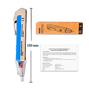 Non-Contact Voltage Tester with LED Flashlight, Buzzer Alarm, AC Voltage Detector Pen,Test Range 60V - 1000V & Live/Null Wire Judgment