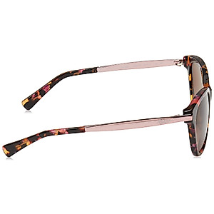 Ralph by Ralph Lauren Women's RA5201 Cat Eye Sunglasses, Shiny Pink Marble/Polarized Gradient Brown, 54 mm