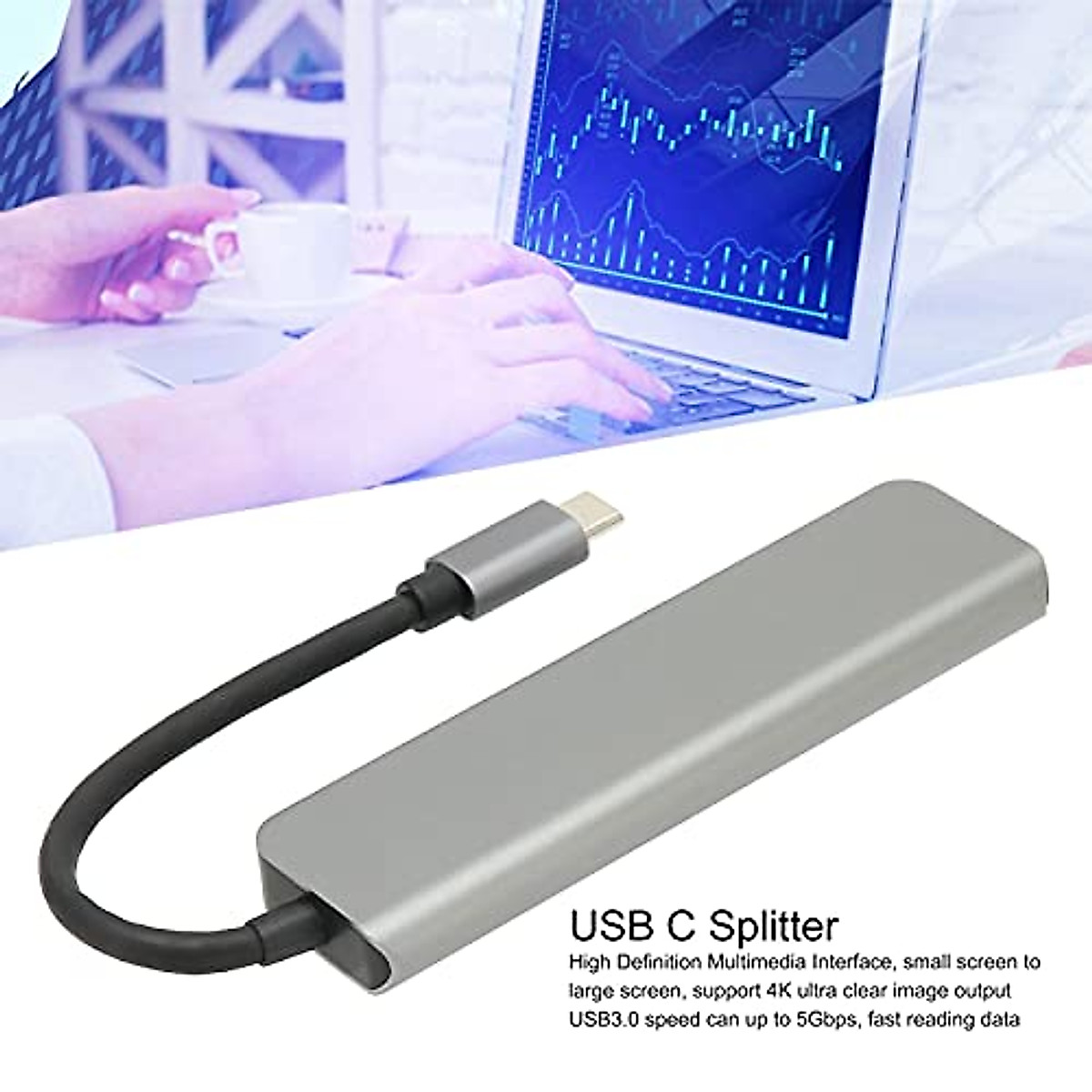 Usb C Dock, 5Gbps Aluminum Alloy PD Fast Charging USB C Hub USB3.0 Spee for Office for Keyboard for U Disk
