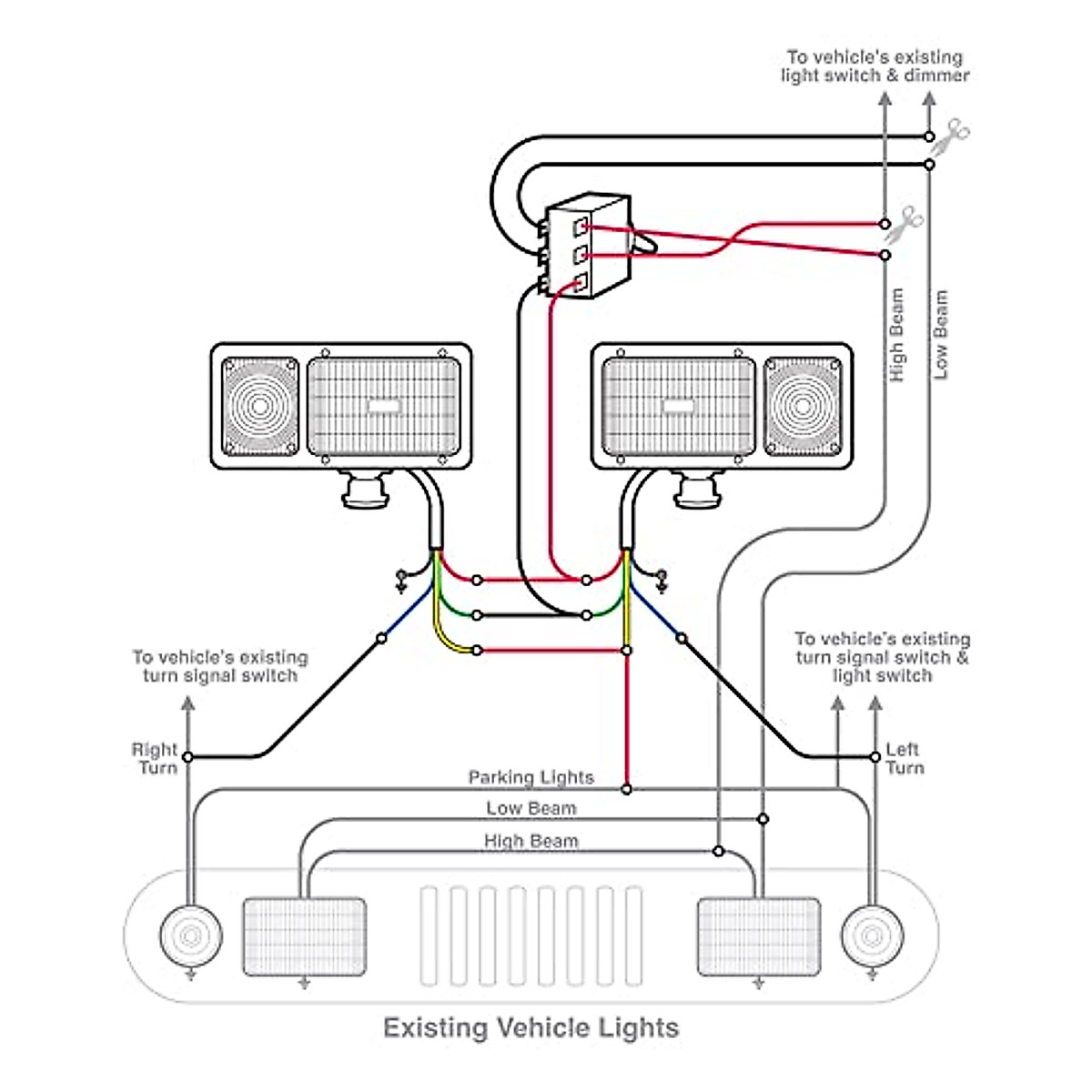 RAParts 505K Rectangular Snow Plow Head Light & Turn Signal Kit 11.75" x 5.25"