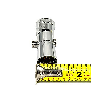 Shower Head Solid Brass Construction with Push Button Flow Control or Shut Off, Water Saver, Polished Chrome