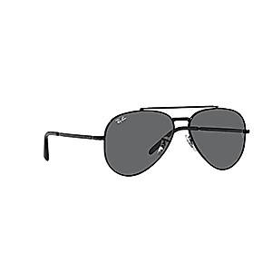 Ray-Ban RB3625 New Aviator Sunglasses, Black/Dark Grey, 58 mm
