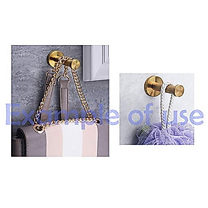 NELXULAS Golden Brushed Stainless Steel Single Super Heavy Duty Wall Mount Hook, Bath Towel Hooks, Coat Hanger (2", 4 PCS)