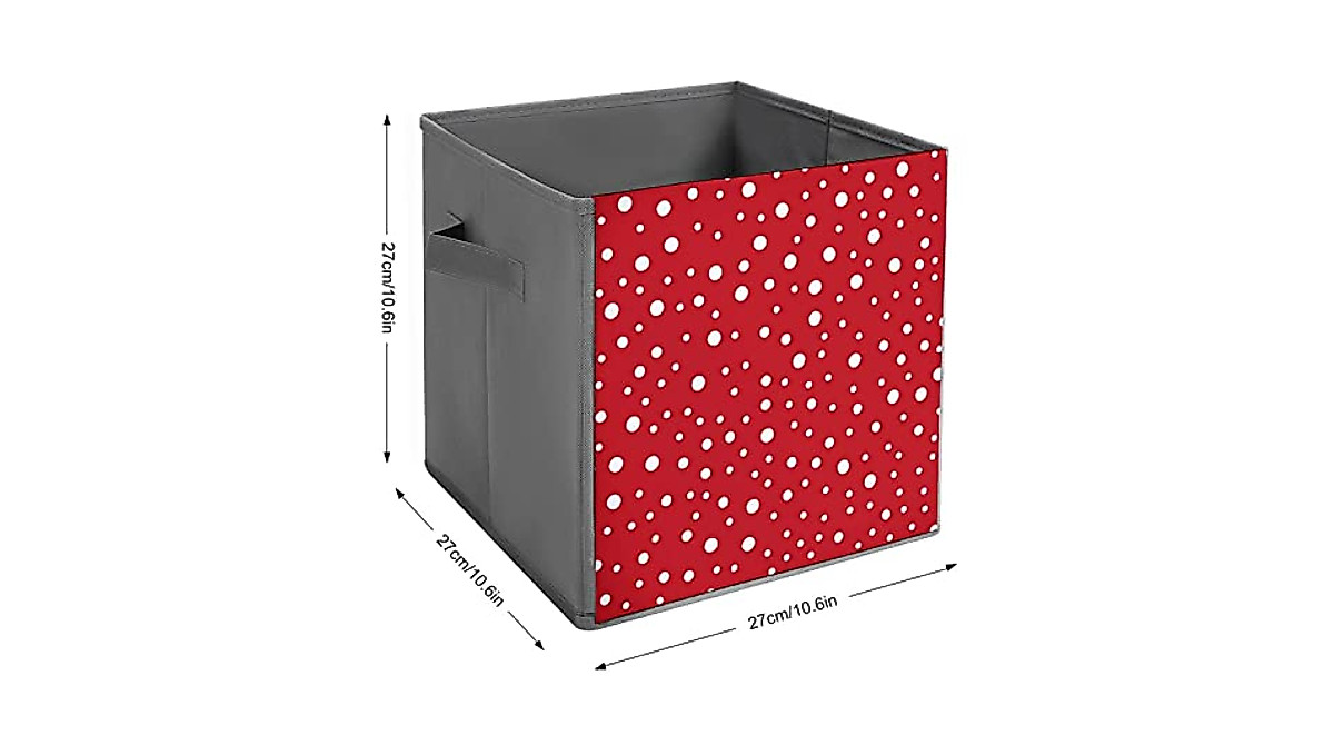 Foldable Cube Closet Organizer with Red Dots