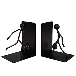 Decorative Bookends for Shelves Metal Book Ends- Elegant Book Holder - Durable, Non Skid Heavy Duty Bookends Decorative Unique Book Stoppers for Books, Magazines & More
