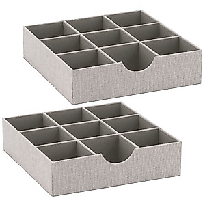 Household Essentials Drawer Organizer Tray 2 Pack, Gray, Silver