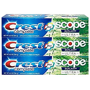 Crest Complete Whitening Plus Scope Outlast Ultra Toothpaste 6.5 oz (184g) - Pack of 3