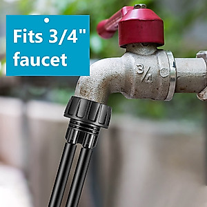 5 Pack Drip Irrigation Tubing Faucet Adapter Garden Faucet Hose Adapter Drip Irrigation Hose Connectors Faucet Connector with Washers for Garden Irrigation System(Double, Convert 3/4 to 1/4)