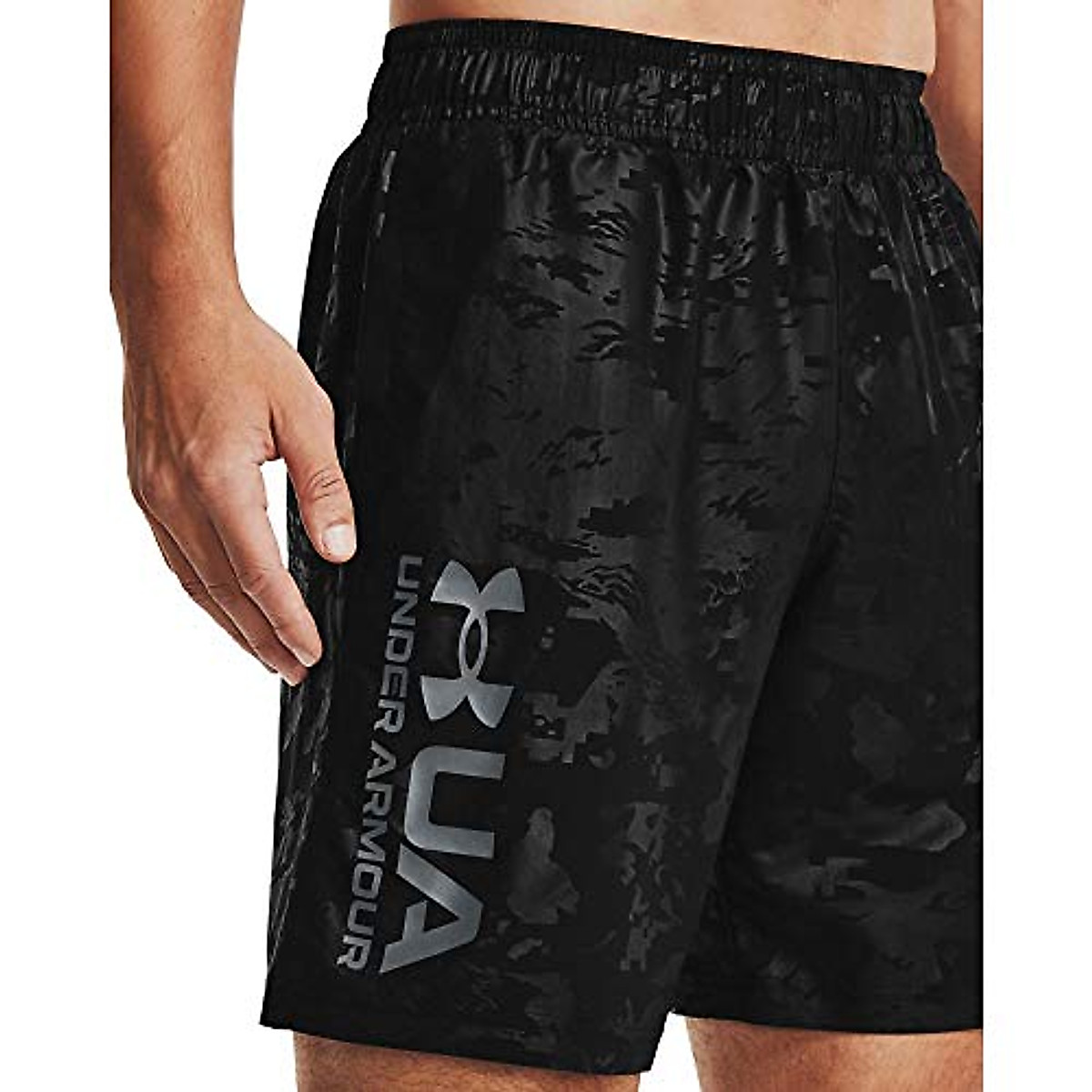 Under Armour Woven Emboss Shorts, Black (001)/Pitch Gray, X-Small