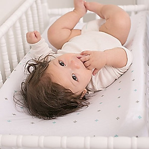 Baby Changing Pad Covers - 2 Pack - for Boys Girls Neutral - Soft Jersey Knit Cotton (Blue/Grey) Baby Changing Table Cover by Ziggy Baby