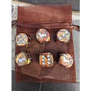 Petmywiener.com Exclusive Dachshund Playing Dice, Etched Dachshund Design (6 dice)