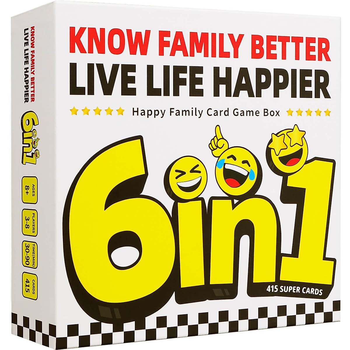 Fun Card Games for Kids, Adults, Family-Board Games for Family Game Night with 415 Conversation and Challenge Cards, for Ages 8 and Up-Know Family Better, Live Life Happier-Family Games 6 in 1 Set