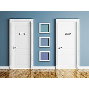 AuldHome Farmhouse Decor Metal Signs, Set of 4 Decorative Cast Iron Door Room Plaques with "Pantry", Office", Bathroom" and "Laundry"