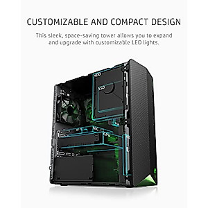 HP Pavilion Gaming Desktop, 10th Generation Intel Core i5-10400F Processor, NVIDIA GeForce GTX 1650 Graphics, 8 GM RAM, 256 GB SSD, Windows 11 Home (TG01-1120, Shadow Black)