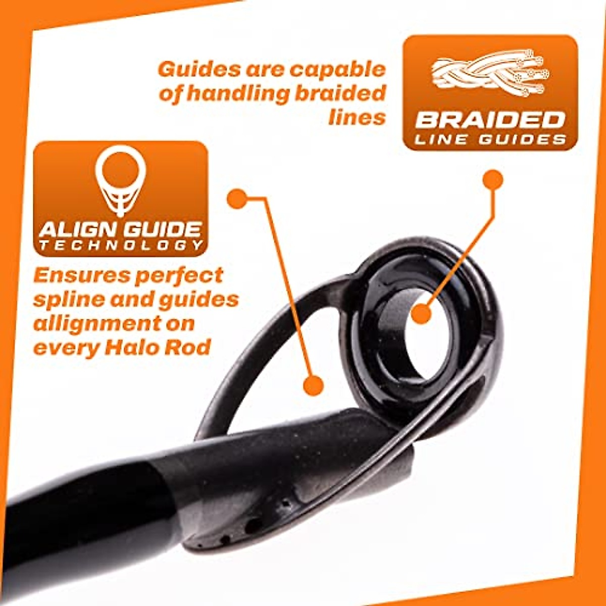 Halo Fishing XDII Pro Series Fishing Rod, Casting Rod, 7' (Medium Heavy)