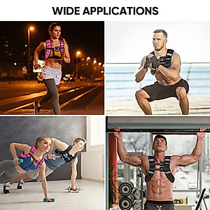 APEXUP Weighted Vest with 5lbs/10lbs/15lbs/20lbs/25lbs/30lbs Weights and Reflective Stripe, Weight Vest Men Women for Workout, Strength Training, Running (Pink, 30lbs)