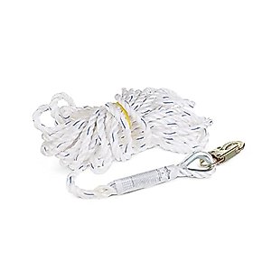 PeakWorks Fall Protection Safety Lifeline Rope Grab, Anchor 50' Vertical Cable, Galvanized Steel Snap Hook Harness Tools Equipment for Climbing, Rescue, Hunting, Roofing, V84084050