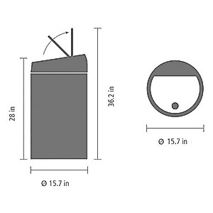 Brabantia Touch Trash Can 16 gallon/60 liter - Matte Steel Fingerprint-Proof, 484506