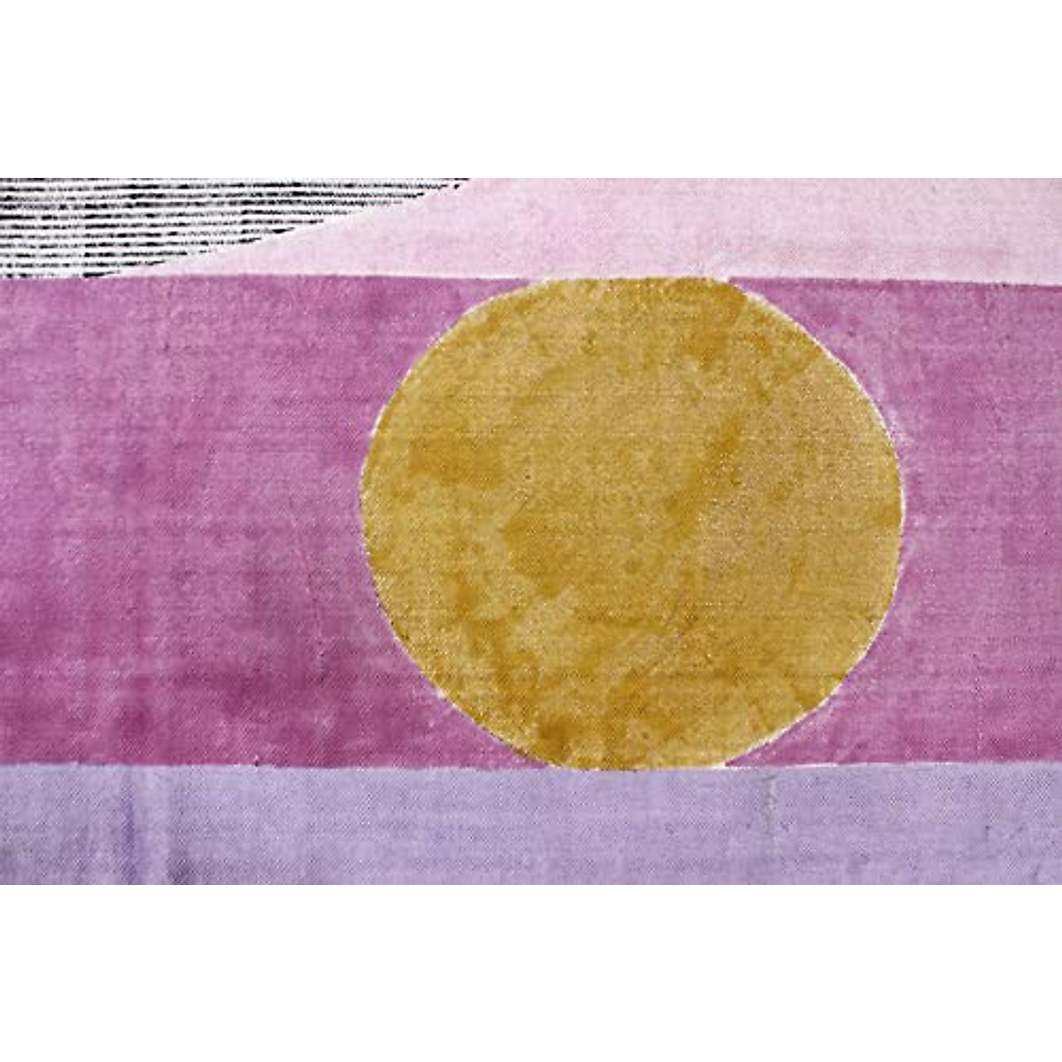 Casavani Hand Block Printed Rug Geometric Blue & Pink Tassel Rug Boho Area Rug Easy Care Washable Rugs for Doormat Entryway Living Room Bedroom Hallway Balcony 10x10 Feet Square