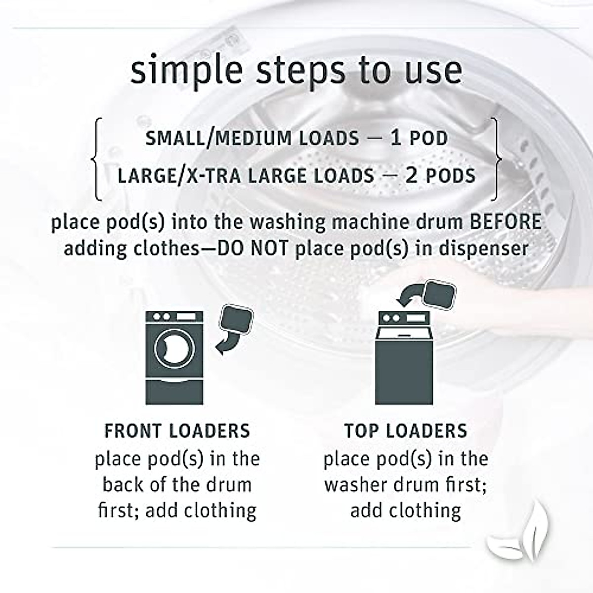 Grab Green 3-in-1 Laundry Detergent Pods, 24 Count, Fragrance Free, Plant and Mineral Based, Superior Cleaning Power, Stain Remover, Brightens Clothes