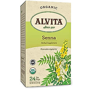 Alvita Organic Senna Herbal Tea - Made with Premium Quality Organic Senna Leaves, And A Mild Bitter Flavor, 72 Tea Bags (3 Pack)