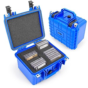 CASEMATIX Graded Card Storage Box Case Compatible with 30+ BGS PSA Graded Sports Trading Cards or 150+ Top Loader Card Case, Waterproof Graded CardBox With Scratch Resistant Card Case Dividers