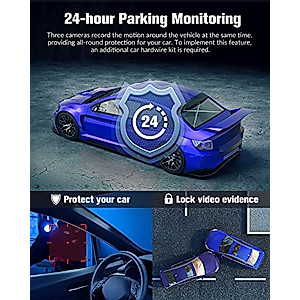 Dash Camera for Cars,4K Car Camera Full HD Dash Cam Front Rear with Free 32GB SD Card,Built-in Super Night Vision,2.0'' IPS Screen,WDR, 24H Parking Mode, Loop Recording