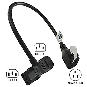 Conntek 1.5-Feet, Dr. T-Xtra Cord IEC C13/C14 Plug to U.S 3 Prong Connector