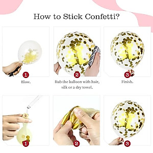 Red Gold Balloons Garland Arch Kit, 18/12/10/5 inch Red Metal Gold Latex Balloon Set with Gold Confetti Balloons for Graduation Baby Shower Wedding Valentine's Day Birthday Anniversary Supplies