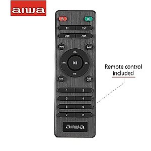 AIWA Exos 5 Wireless Speaker - Unleash Powerful Sound and Versatile Connectivity - Experience Bluetooth Freedom, FM Radio, Clock, 20W RMS, LCD Display, and Alarm Clock Functionality