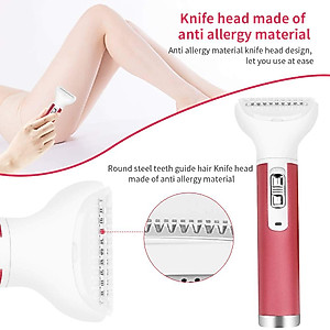 Sdmelld Hair Remover for Women,Painless 5 in 1 Electric Shaver USB Rechargeable,Eyebrow Nose Trimmer,Body Waterproof Bikini Facial Hair Removal for Women (Pink)